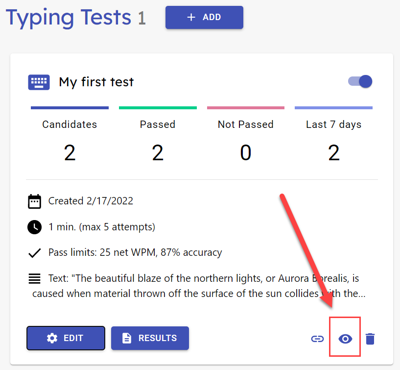 Preview test – TypingTest Pro
