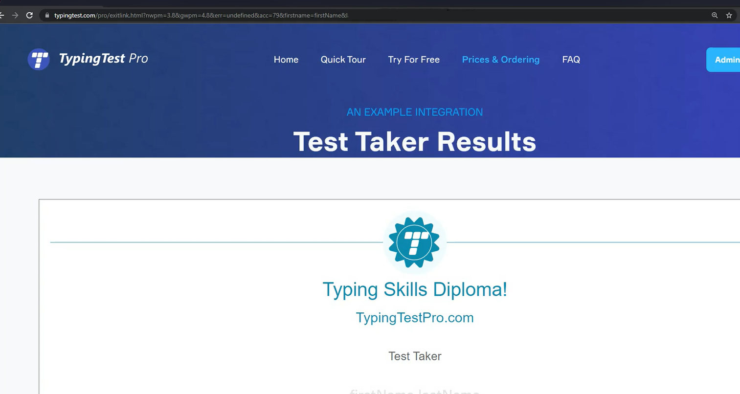API Integration Support to 3rd party systems – TypingTest Pro